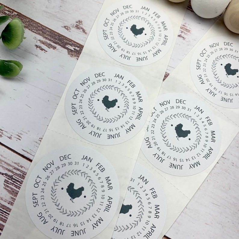 Chicken Egg Date Stickers Egg Carton Label Farm Fresh - Etsy
