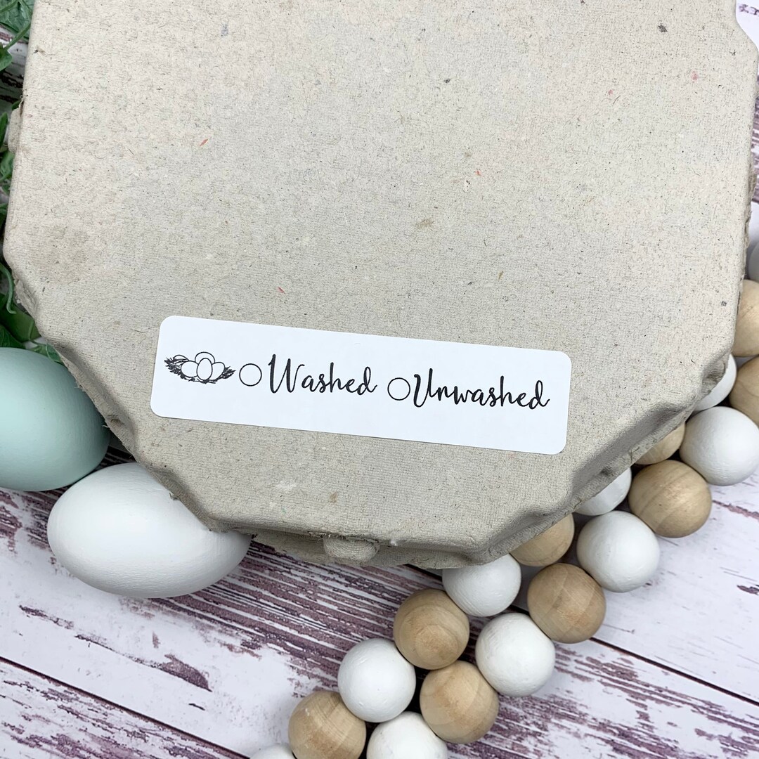 60 Unwashed Washed Eggs Carton Sticker - Egg Carton Stickers - Chicken ...
