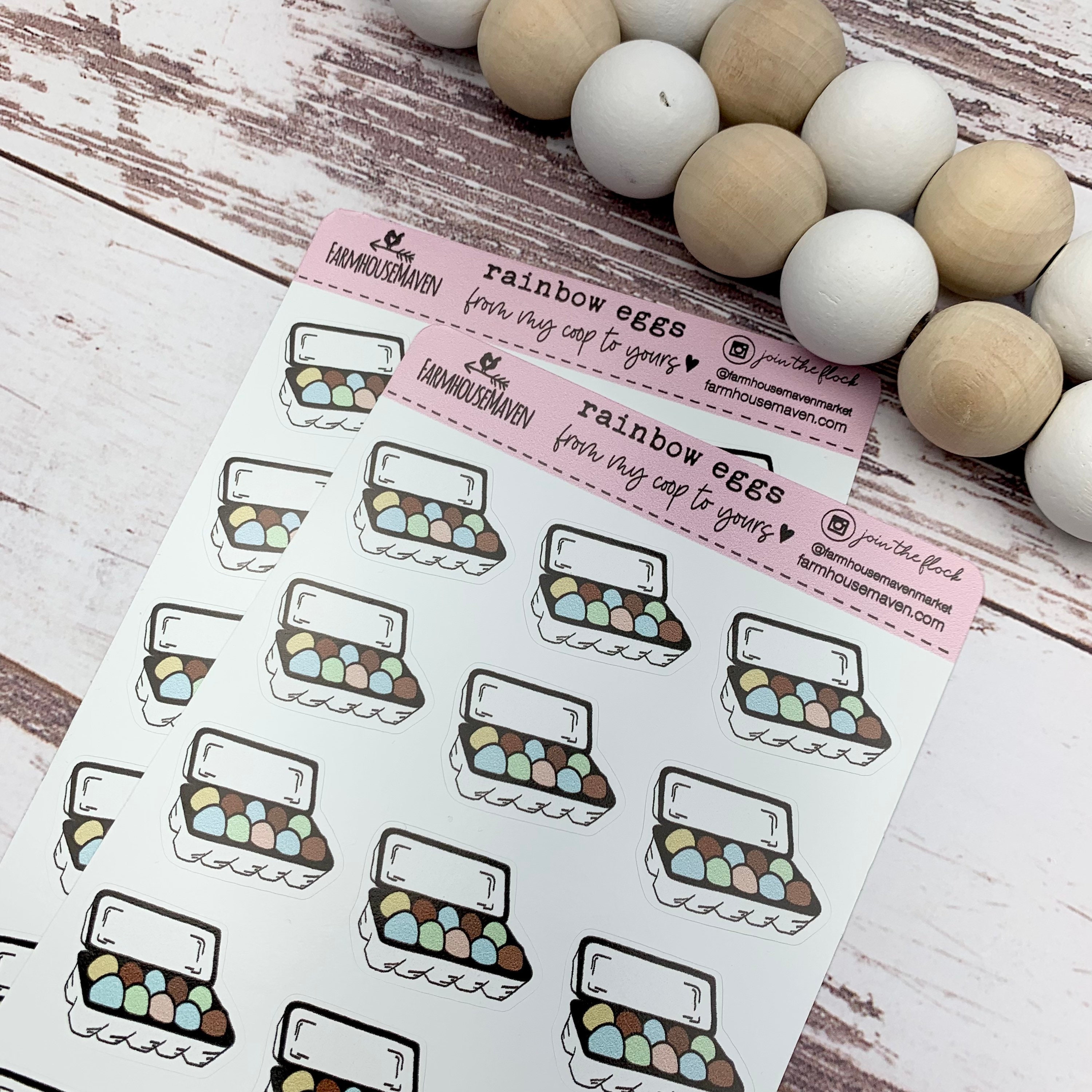 Rainbow Egg Stickers Free Shipping Egg Carton Stickers - Etsy