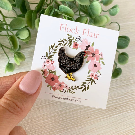 Enamel Chicken Pin Cute Chicken Pin Black Orpington - Etsy