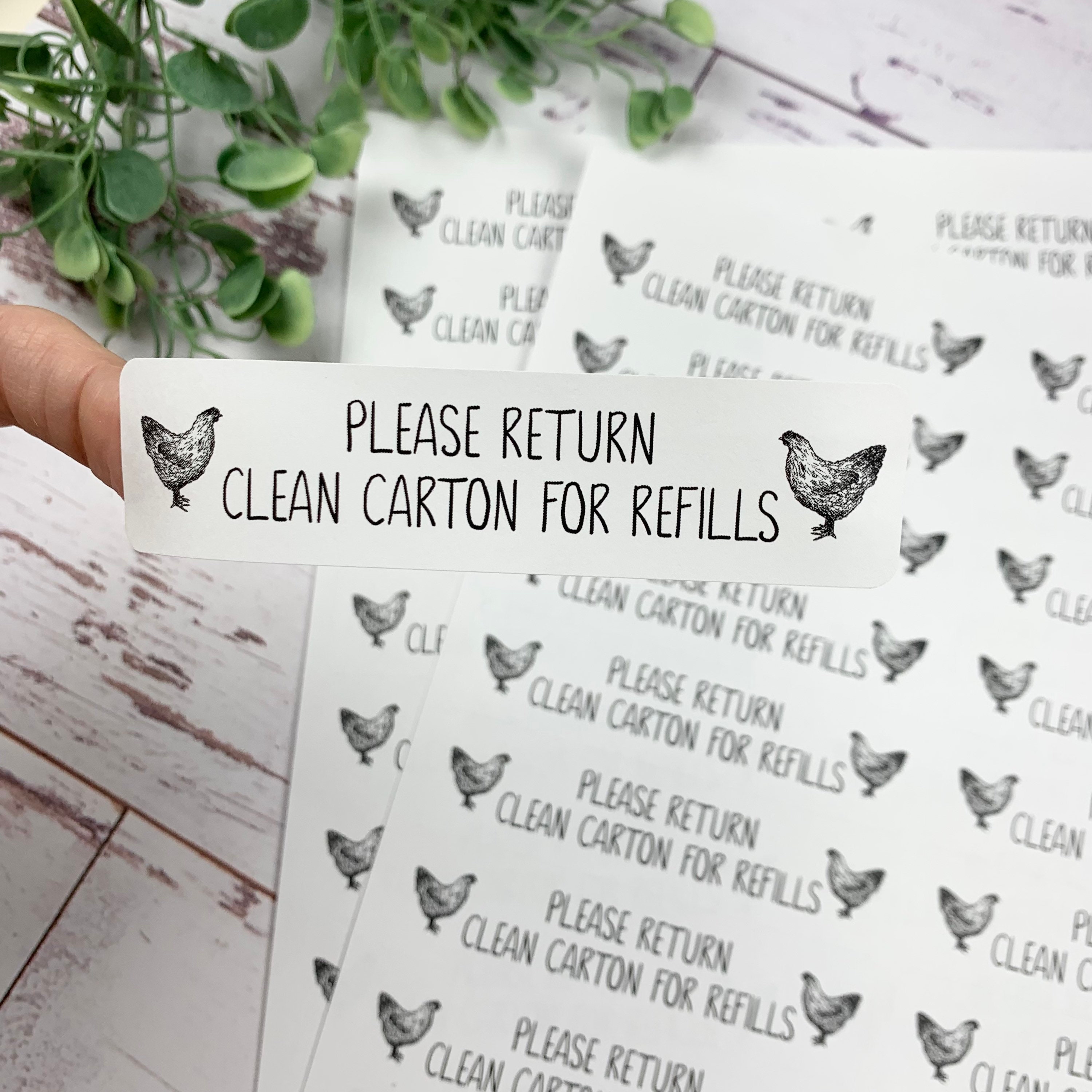 60 Please Return Clean Carton Sticker Egg Carton Stickers - Etsy