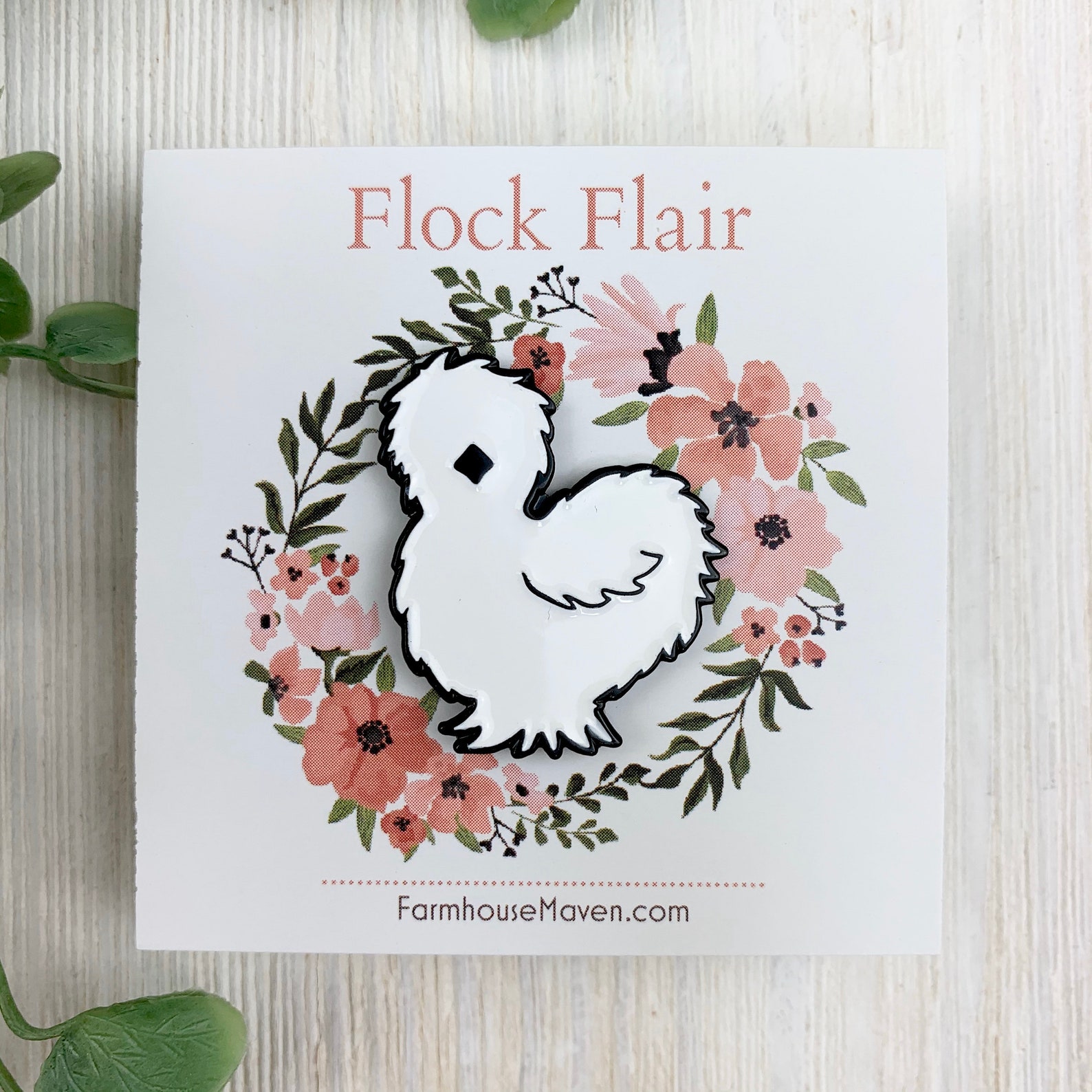 Enamel Chicken Pin Cute Chicken Pin white Silkie Chicken - Etsy