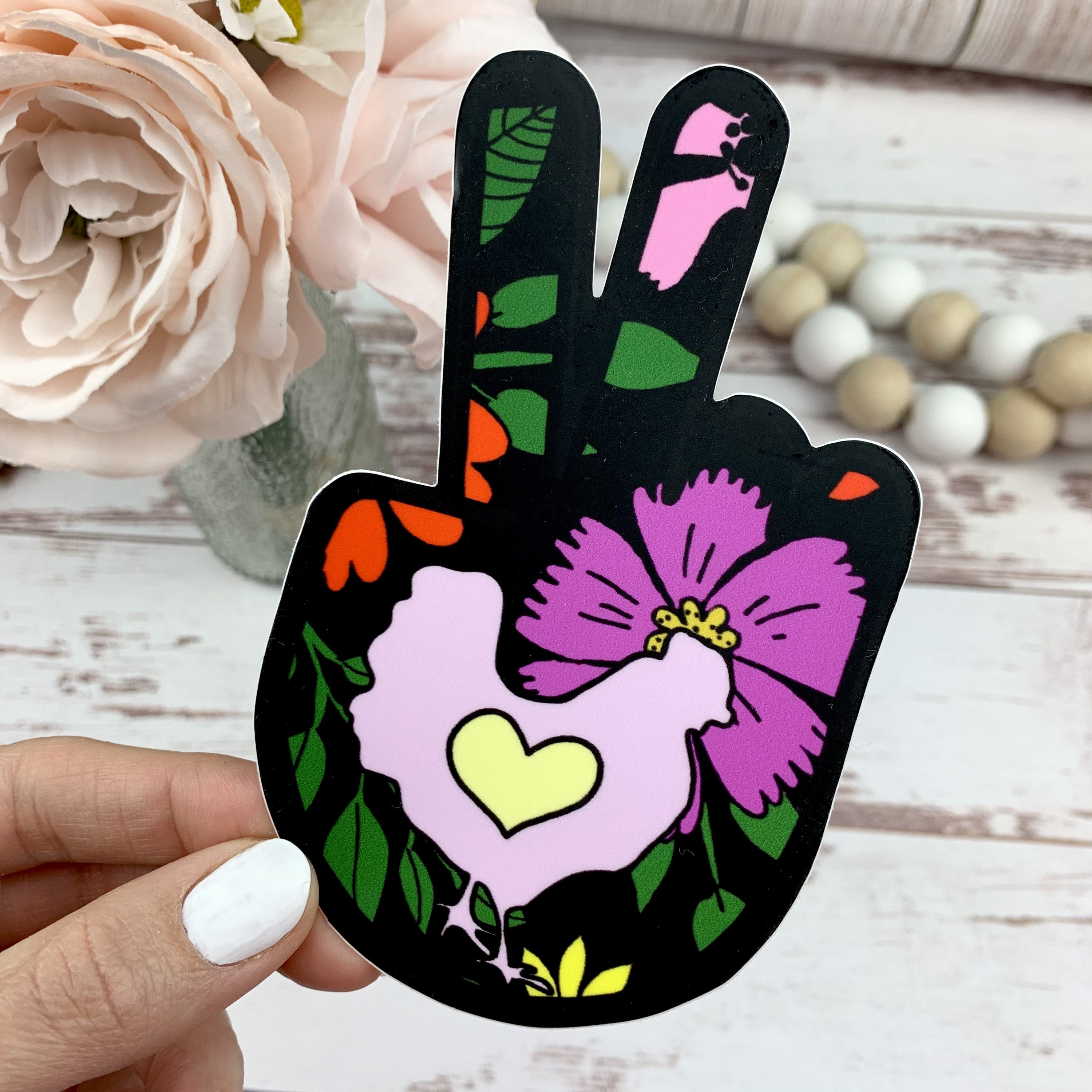 Peace Love Chickens Bumper Sticker Chicken Sticker | Etsy
