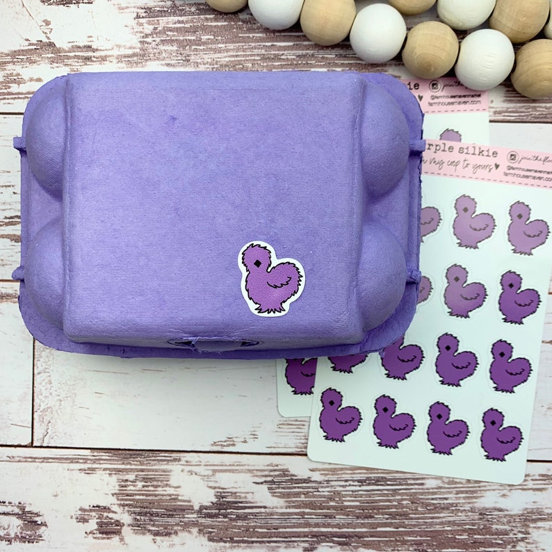 Purple Silkie Silkie Stickers Egg Carton Stickers Chicken | Etsy