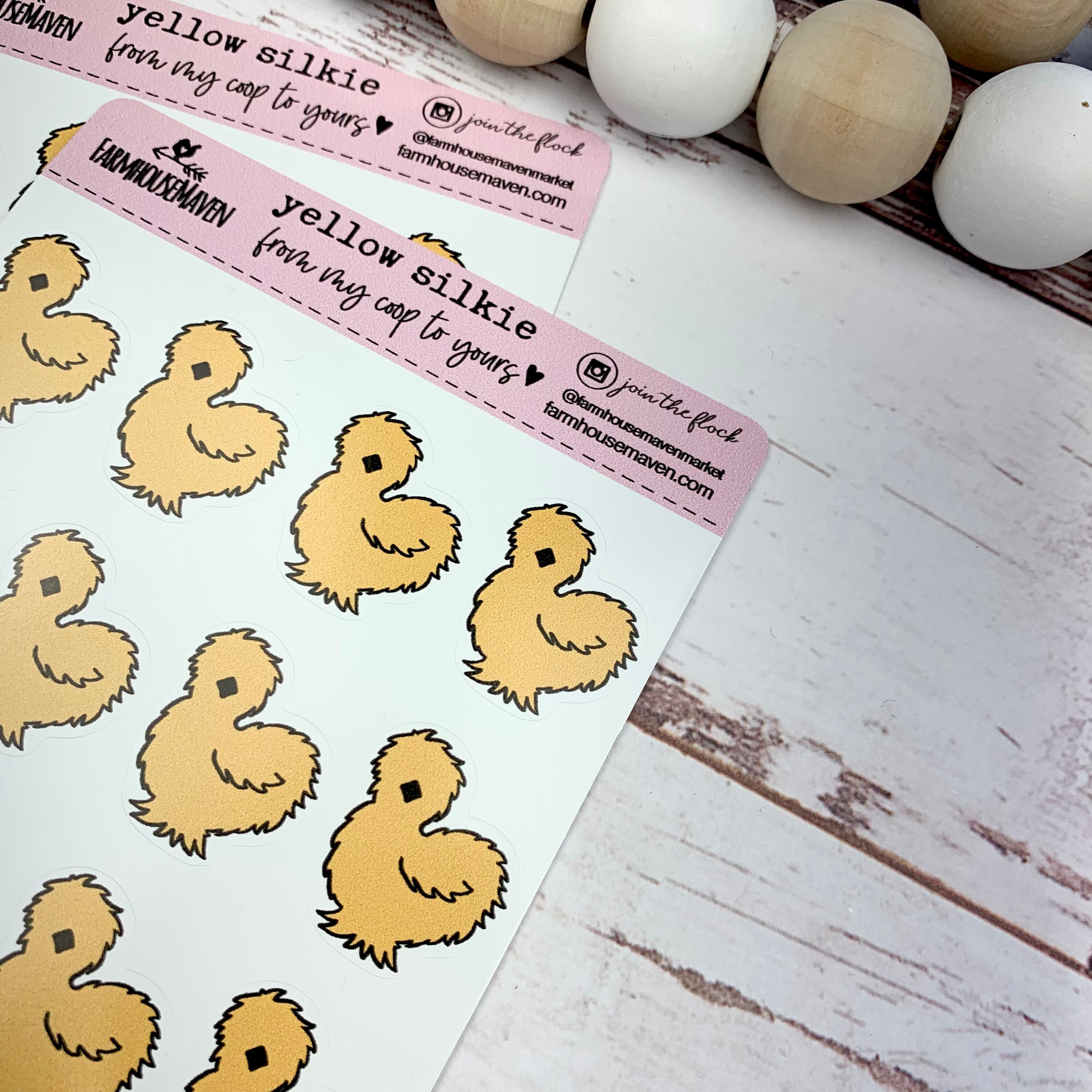 Yellow Silkie Stickers Egg Carton Stickers Chicken Planner | Etsy