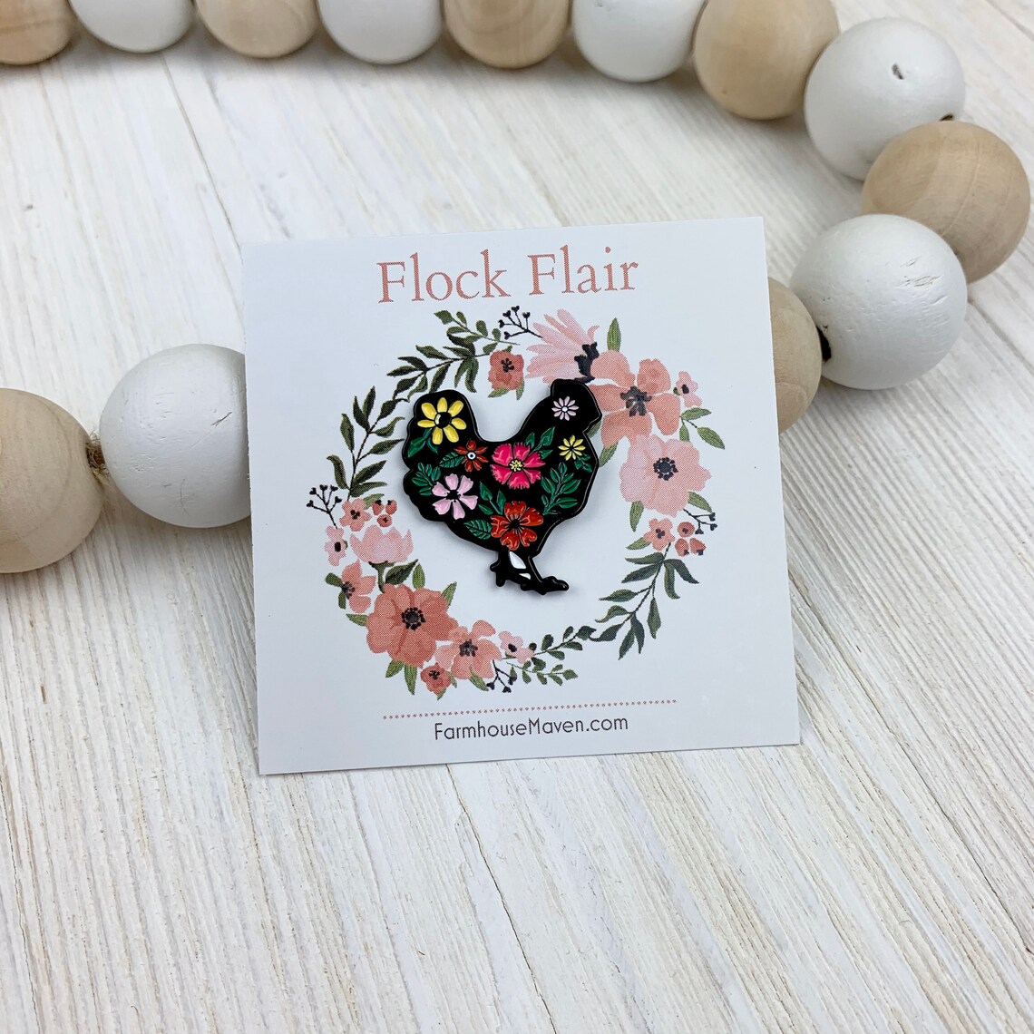 Enamel Chicken Pin Cute Chicken Pin Flower Chick Farm - Etsy