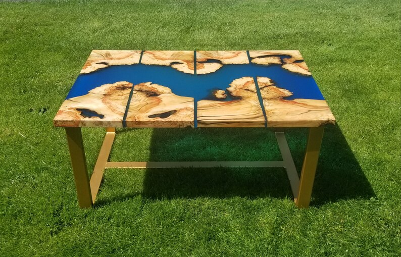 SOLD Burled Box Elder Epoxy River Coffee Table River Table - Etsy