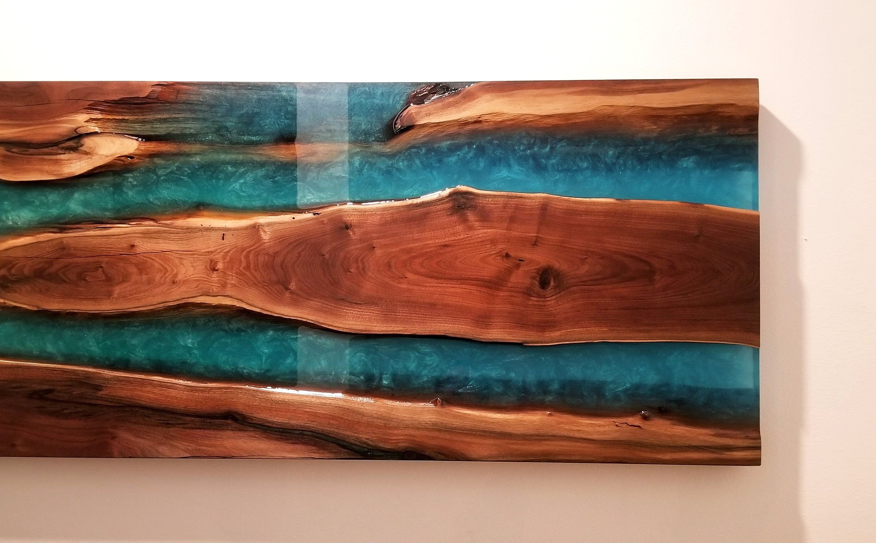 SOLD Walnut Epoxy River Wall Art Wood and Epoxy Wall Mount - Etsy