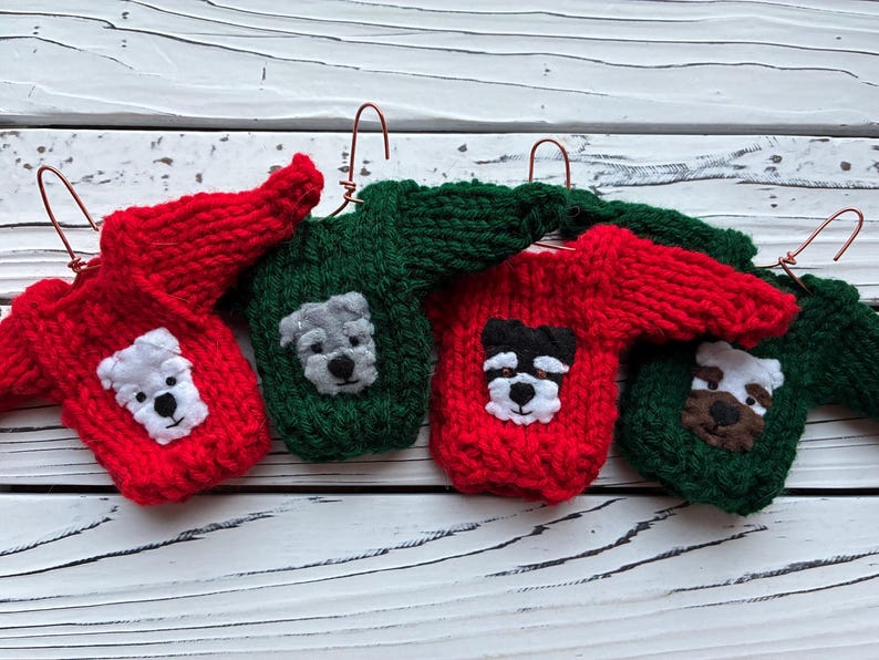 Custom Schnauzer Ornament, Mini Sweater Ornament With Schnauzer Dog ...