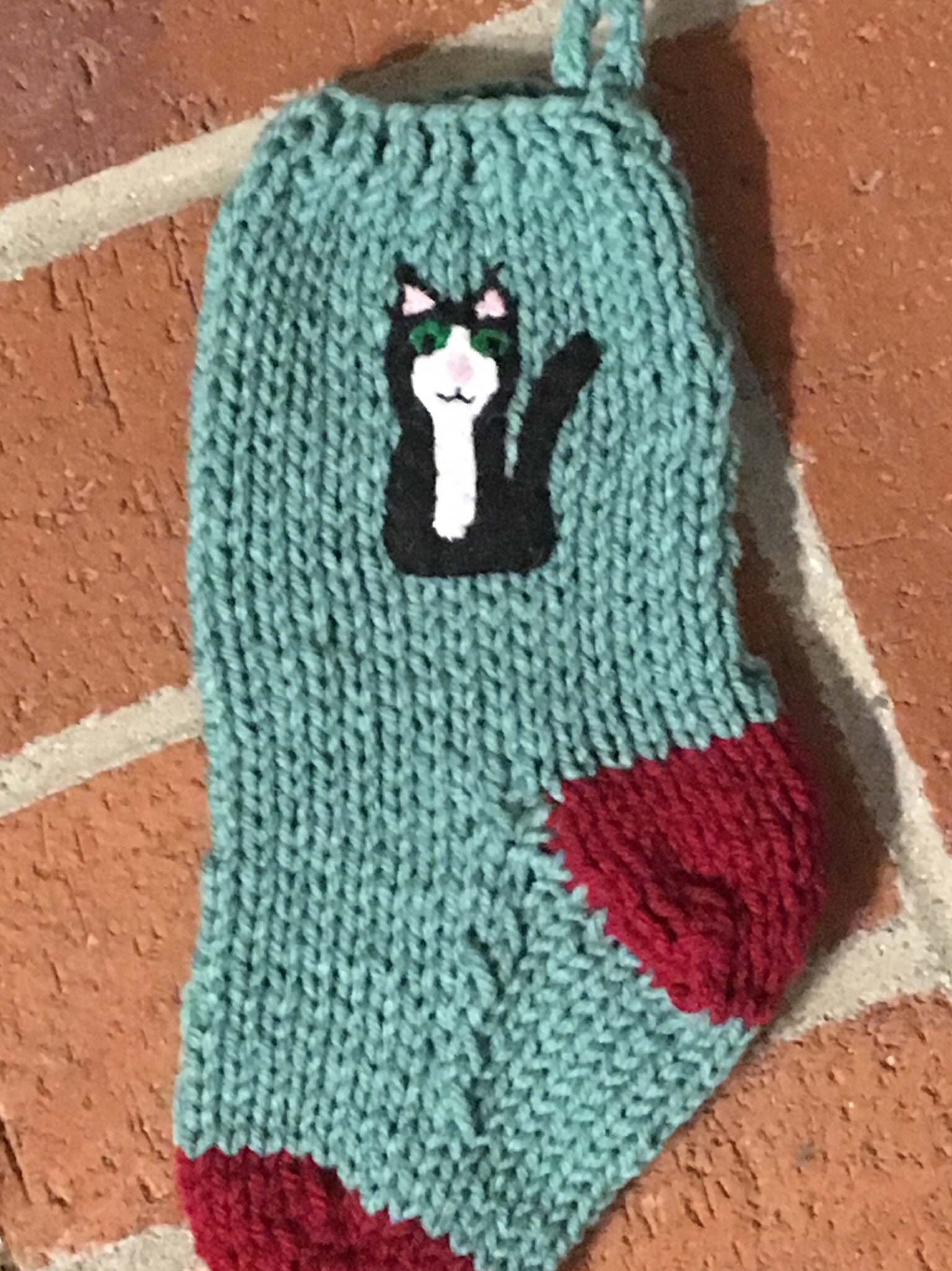Black and White Cat Stocking, Custom Stocking for Tuxedo Cat - Etsy