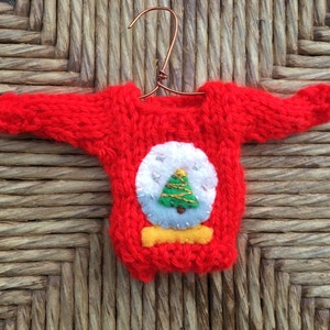Custom Snow Globe Ornament, Tiny Christmas Sweater Ornament W Snowglobe ...