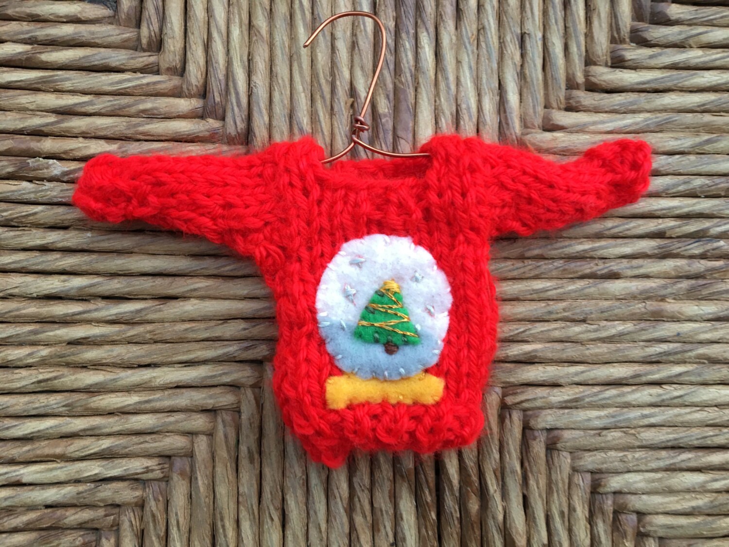 Custom Snow Globe Ornament Tiny Christmas Sweater Ornament W - Etsy