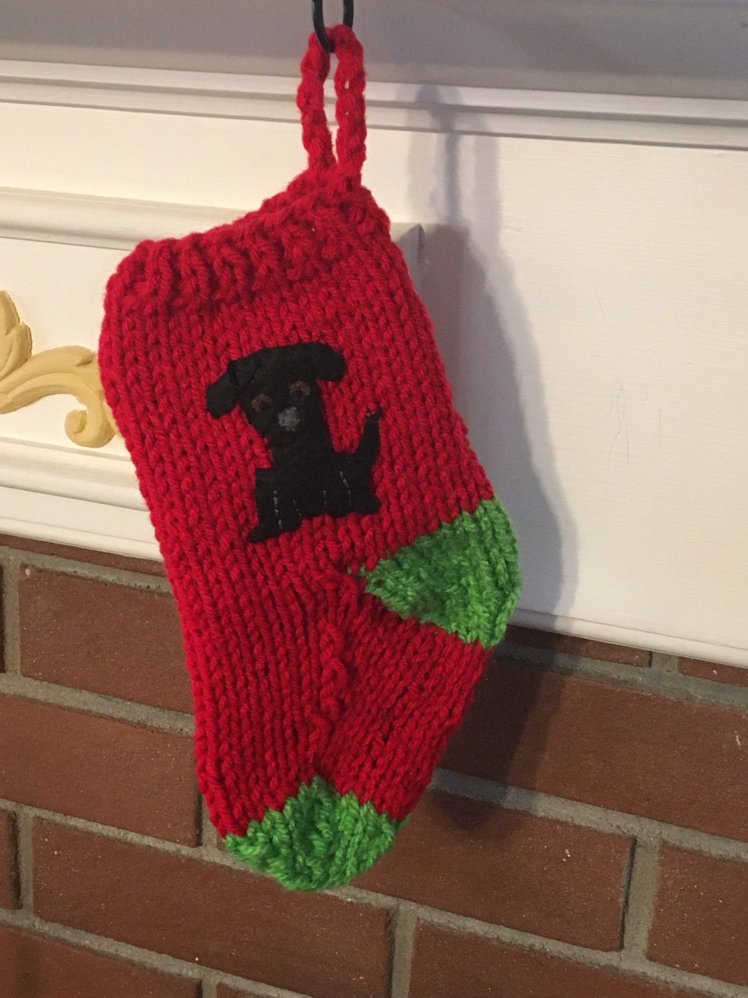 Black Lab Dog Stocking, Custom Christmas Stocking for Black Labrador ...