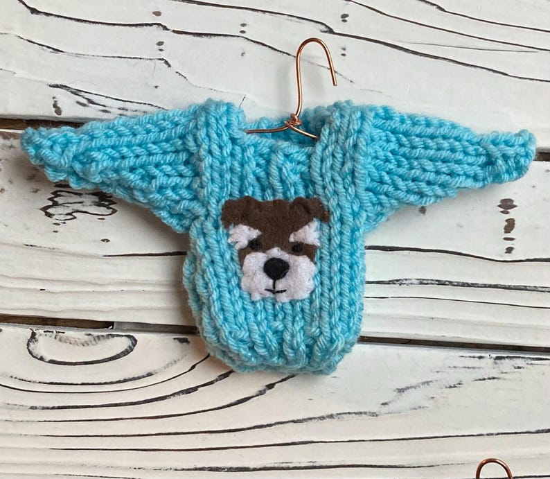 Custom Schnauzer Ornament, Mini Sweater Ornament With Schnauzer Dog ...