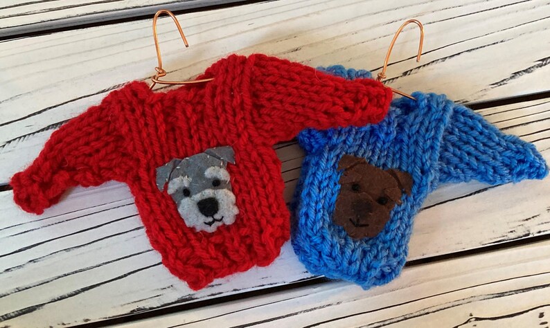 Custom Schnauzer Ornament, Mini Sweater Ornament With Schnauzer Dog ...