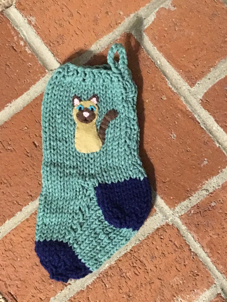 Siamese Cat Christmas Stocking, Handmade Pet Appliqued Stocking - Etsy