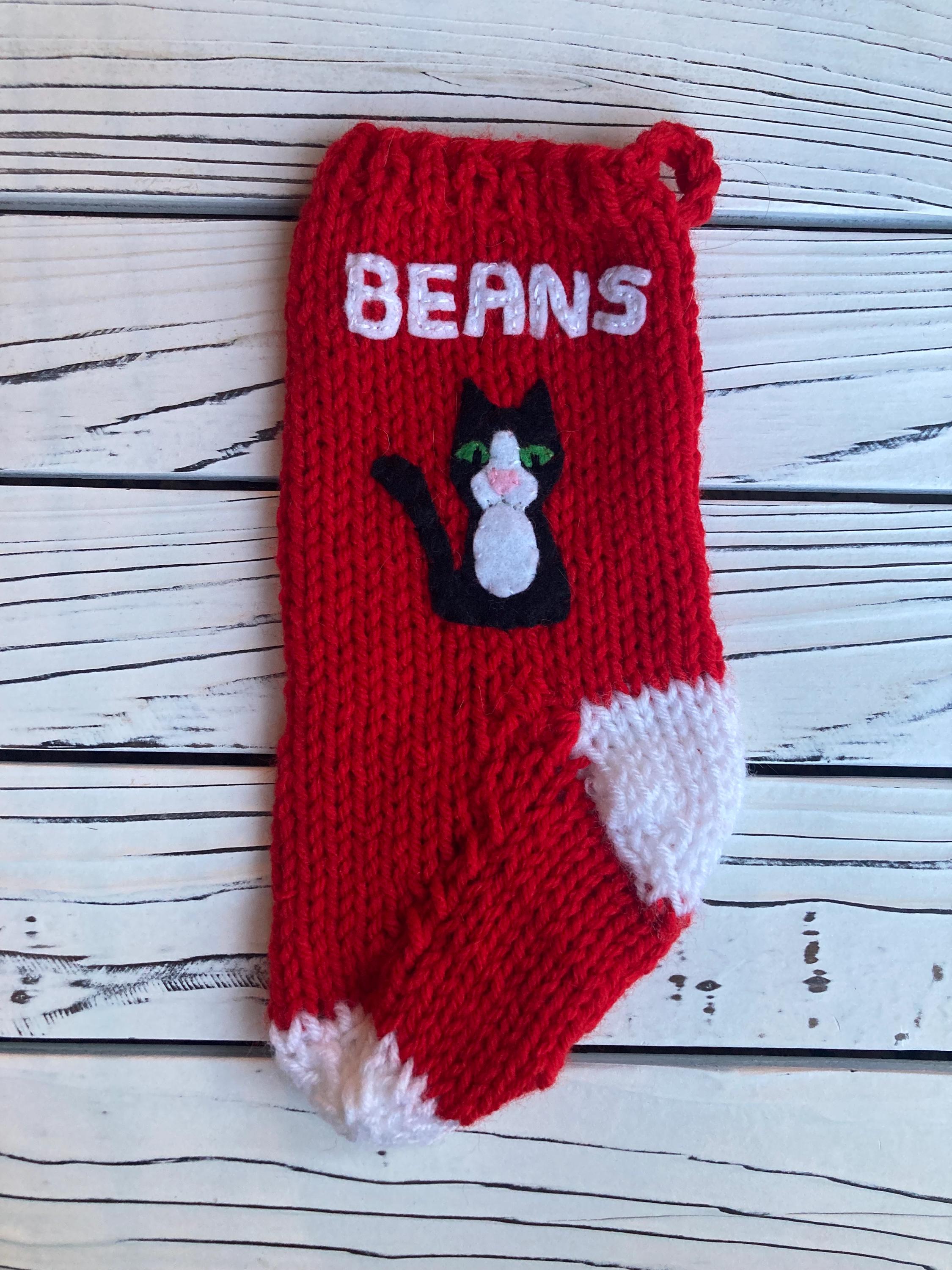 Black and White Cat Stocking, Custom Stocking for Tuxedo Cat - Etsy
