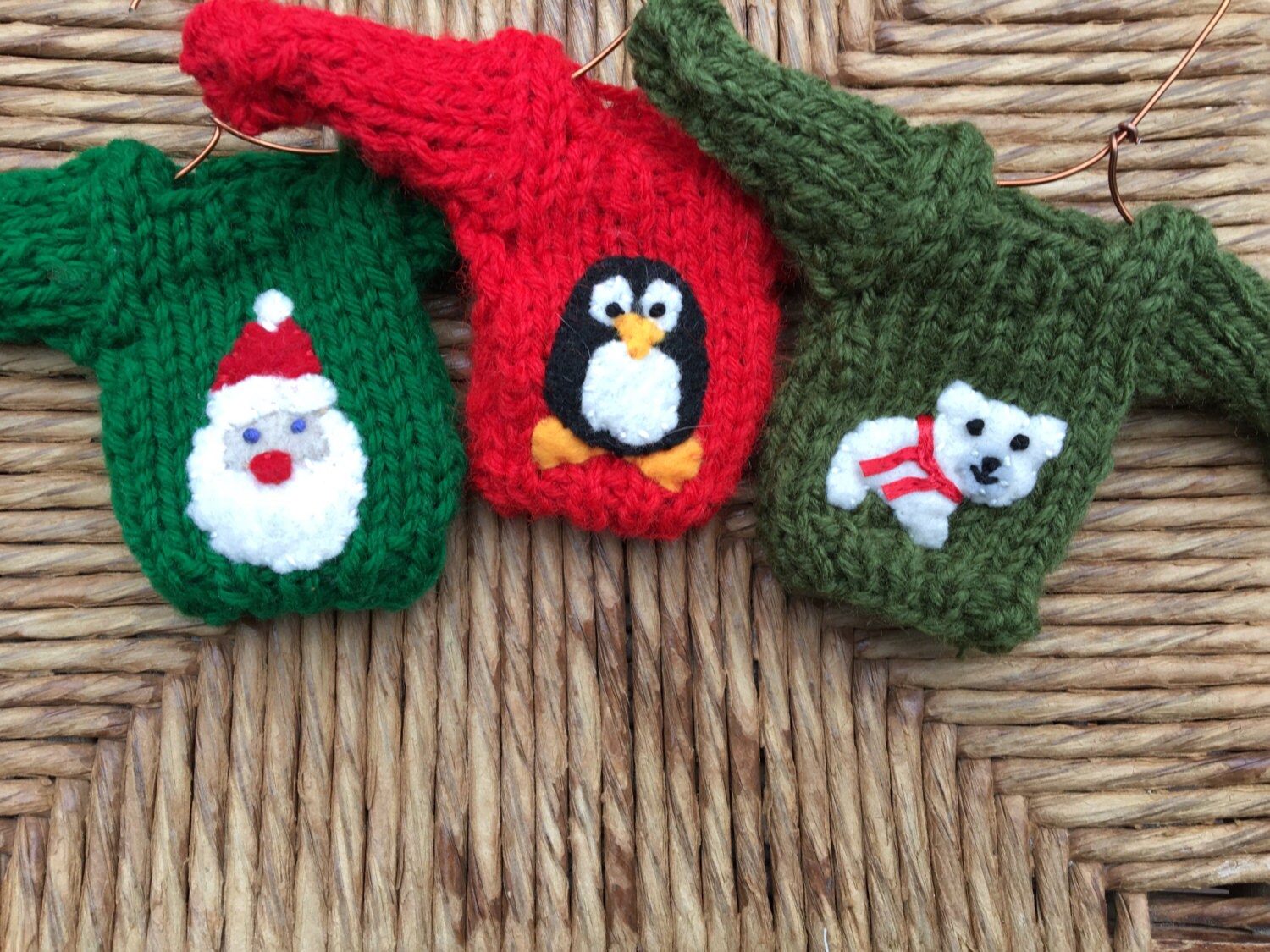 Santa Ornament Custom Mini Xmas Sweater w Santa Claus | Etsy