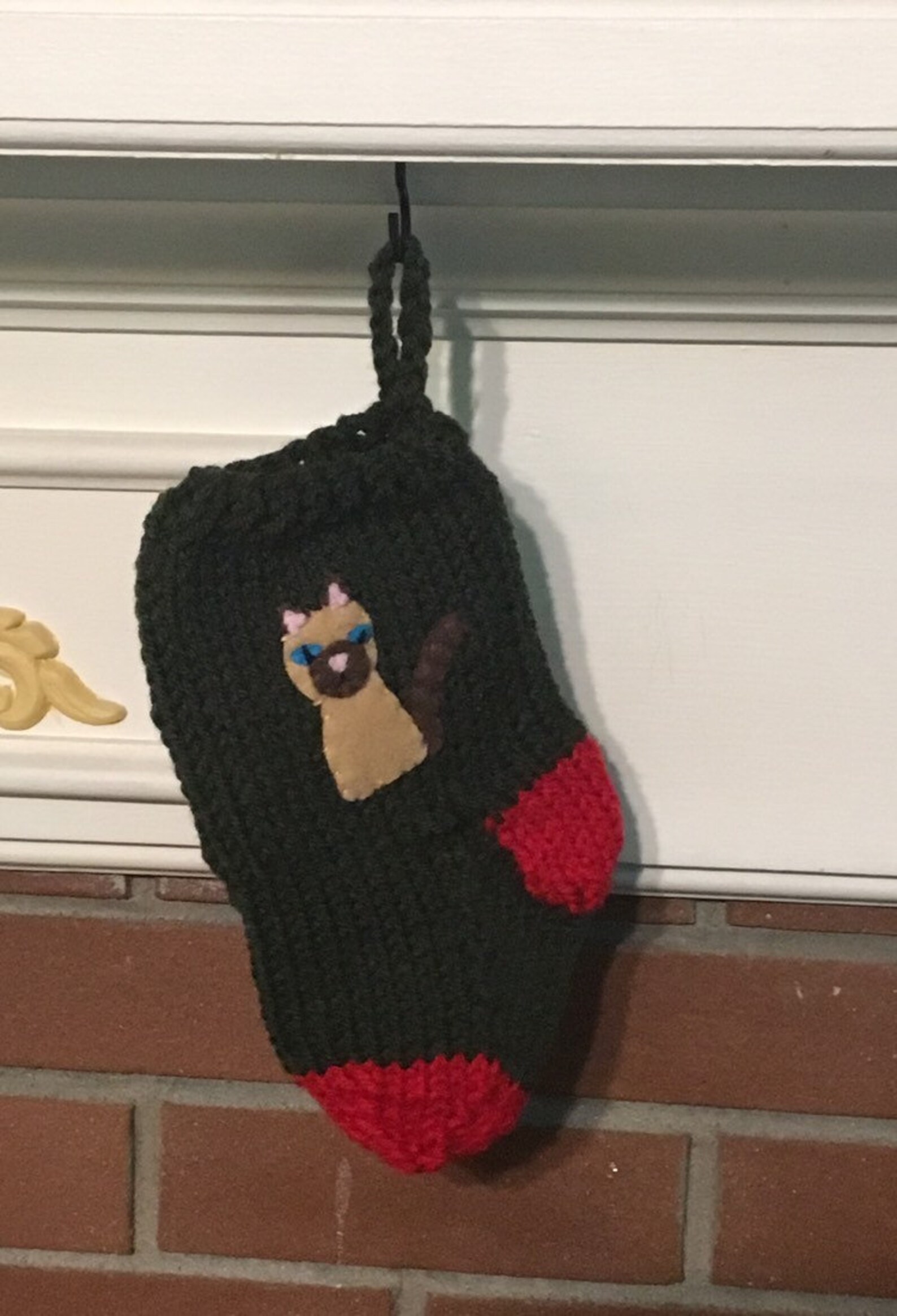 Siamese Cat Christmas Stocking, Handmade Pet Appliqued Stocking - Etsy