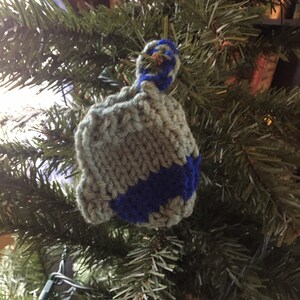 Tiny Mitten Xmas Ornament, Miniature Knit Mitten Ready to Hang or Give ...