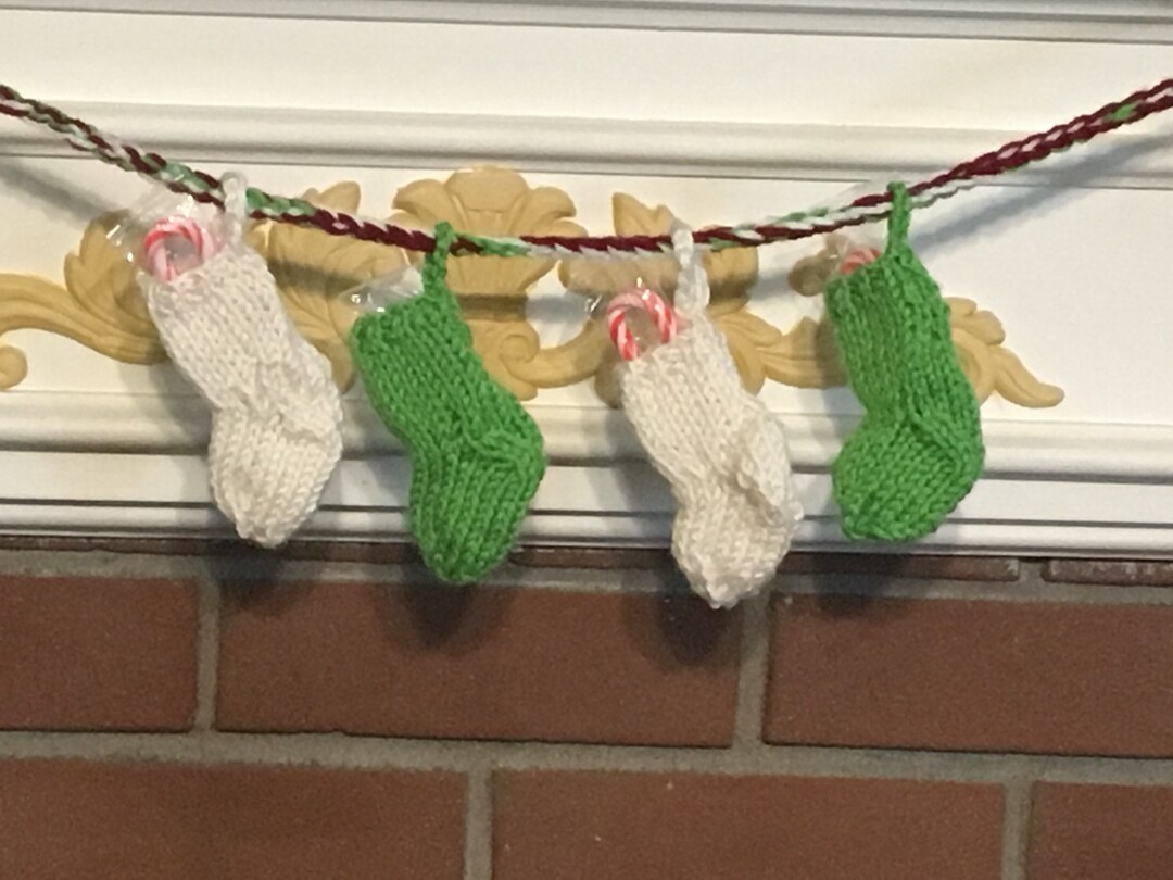 Miniature Stocking Christmas Garland, Christmas Bunting W Mini ...