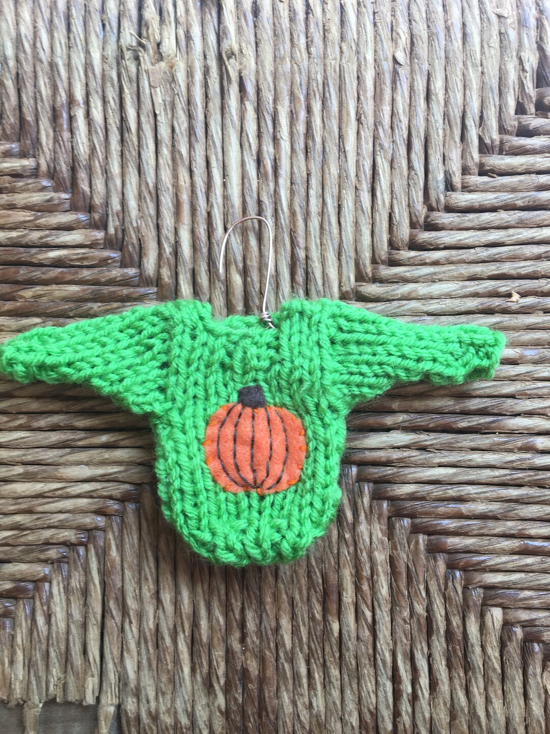 Made to Order Pumpkin Ornament, Custom Mini Sweater Ornament W Pumpkin Applique, Halloween Decor ...