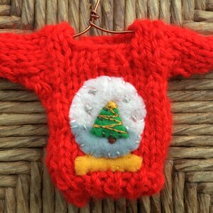 Custom Snow Globe Ornament, Tiny Christmas Sweater Ornament W Snowglobe ...