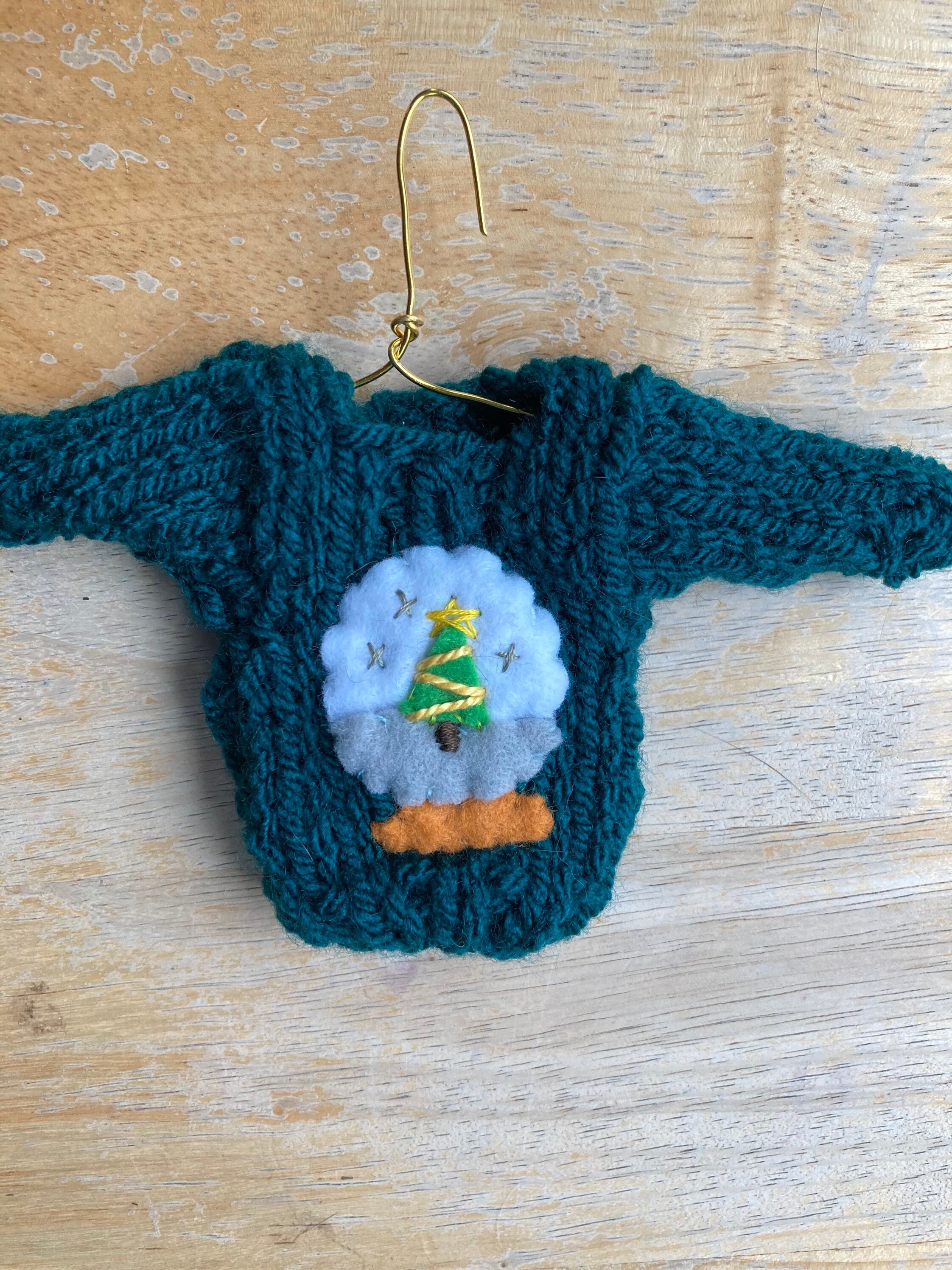 Custom Snow Globe Ornament, Tiny Christmas Sweater Ornament W Snowglobe ...