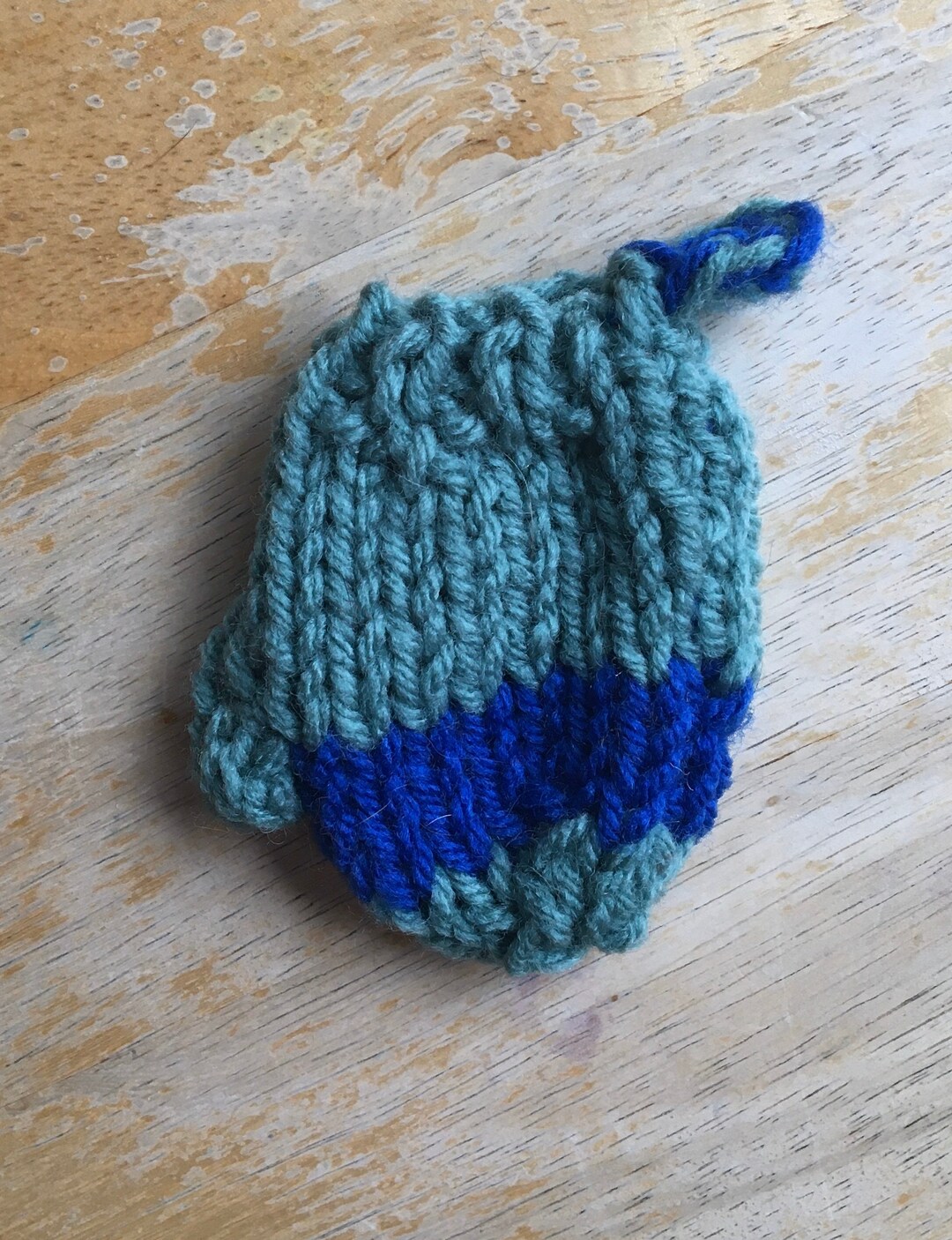 Tiny Mitten Xmas Ornament, Miniature Knit Mitten Ready to Hang or Give ...
