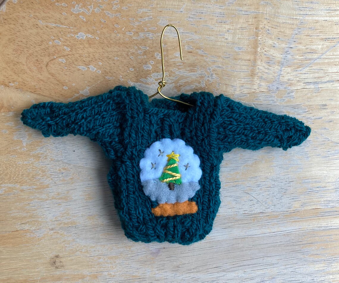 Custom Snow Globe Ornament Tiny Christmas Sweater Ornament W | Etsy