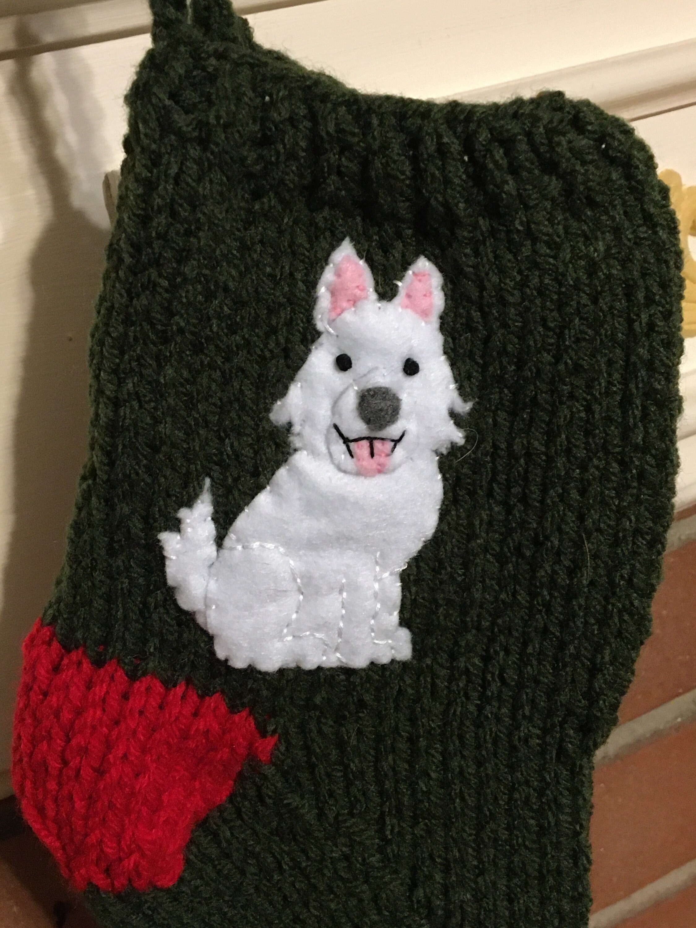 White German Shepherd Stocking, Custom Stocking for Dog, Dog Stocking ...