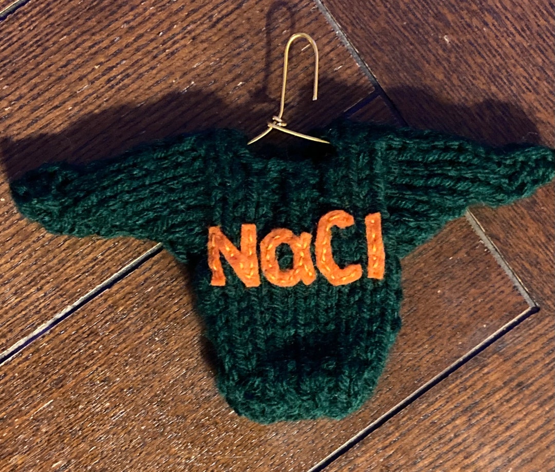 Chemical Symbol Ornament, Custom Knitted Mini Sweater Ornament With ...