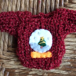 Snow Globe Ornament, Tiny Christmas Sweater Ornament With Mini Snow ...