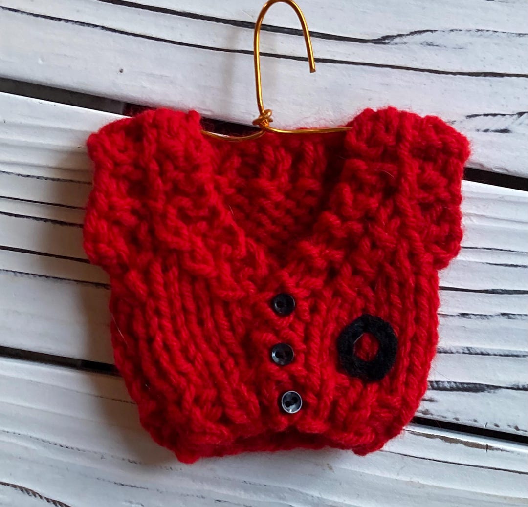 Custom Sweater Vest Christmas Ornament, Hand Knit Mini Sweater Vest ...