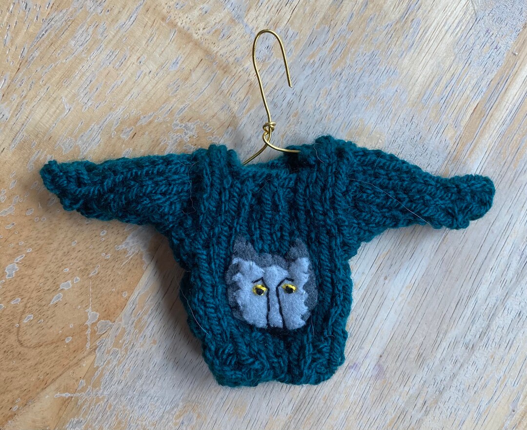 Adornos de lobo, mini suéter ornamento con apaciguador de lobo, regalo ...