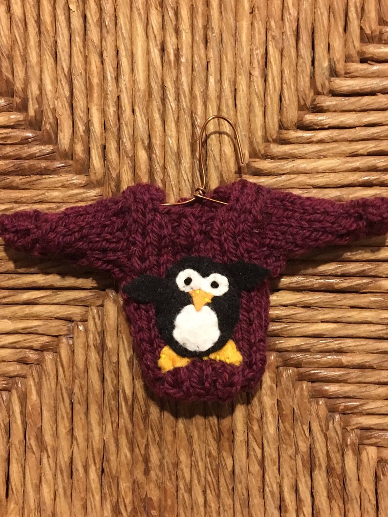 Custom Penguin Ornament, Tiny Sweater Ornament for the Penguin Lover ...