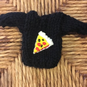 Custom Pizza Ornament, Hand-knit Mini Sweater Ornament W Slice of Pizza ...