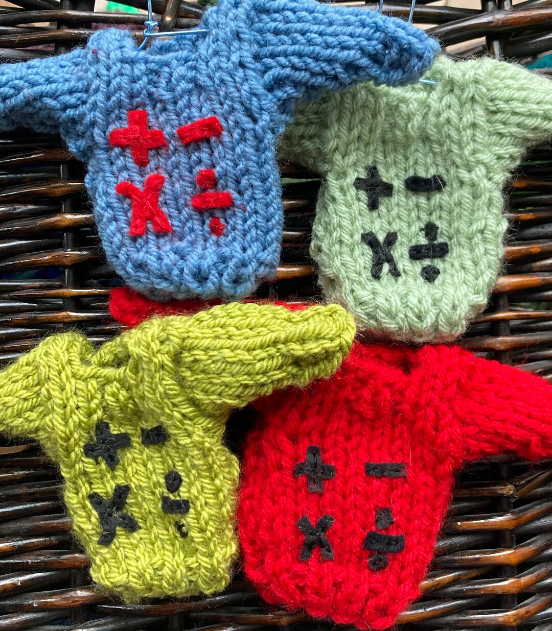 Custom Math Ornament, Tiny Sweater Ornament W Math Signs or Triangle ...