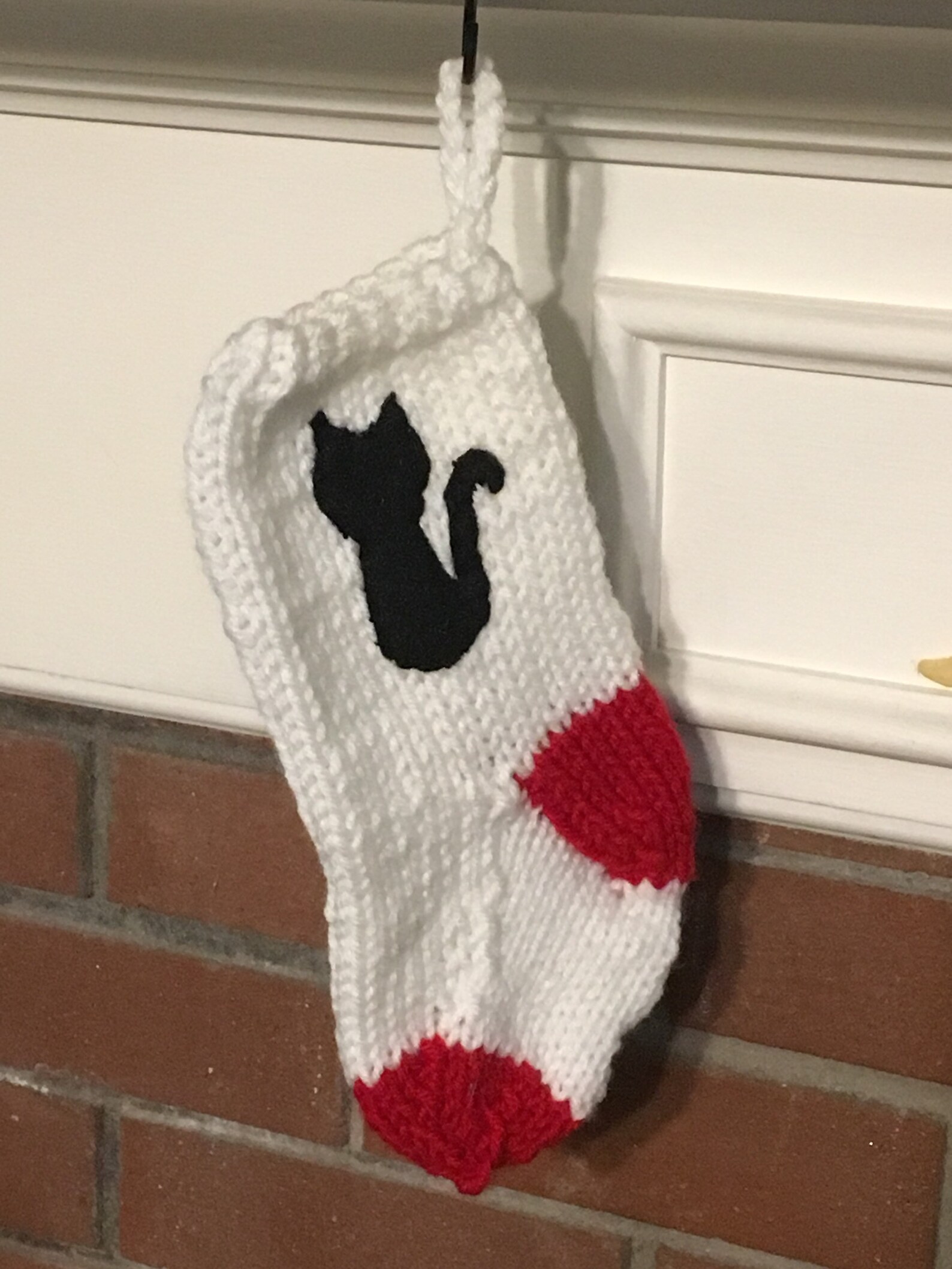 Made to Order Black Cat Stocking Knit Christmas Stocking W - Etsy