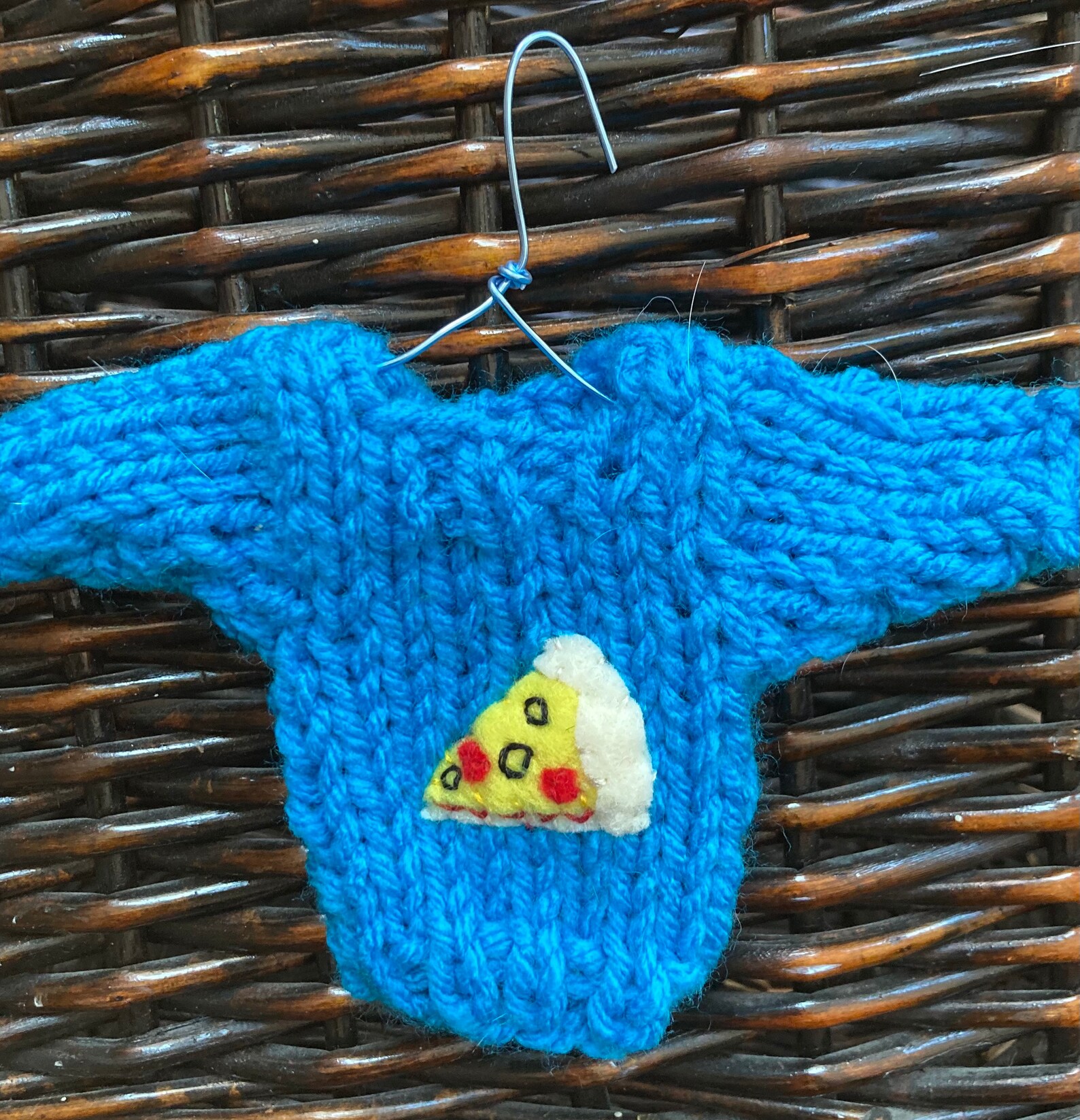 Custom Pizza Ornament Hand-knit Mini Sweater Ornament W Slice | Etsy