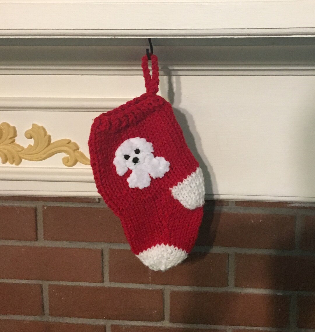 Little White Dog Stocking, Made to Order Christmas Stocking for Bichon ...