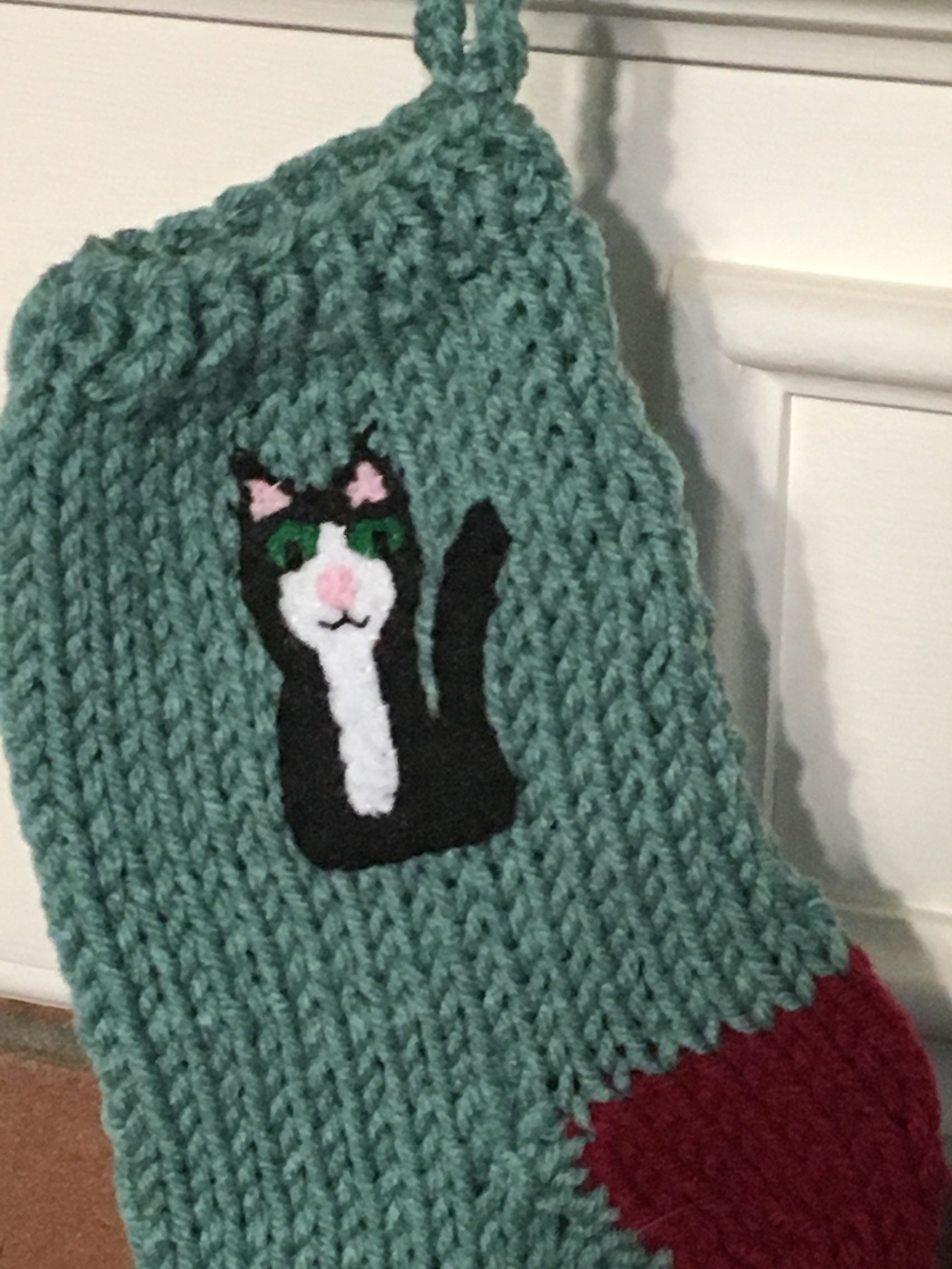 Black and White Cat Stocking, Custom Stocking for Tuxedo Cat - Etsy