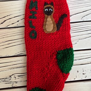 Siamese Cat Christmas Stocking, Handmade Pet Appliqued Stocking - Etsy
