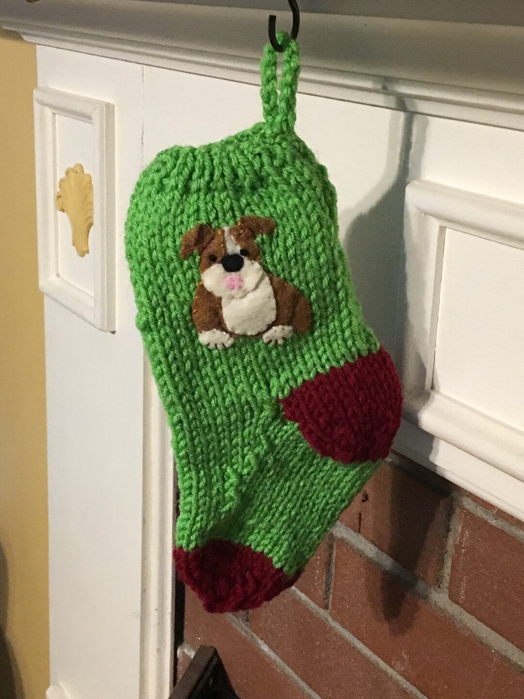 Bulldog Stocking, Handmade Christmas Stocking for Pet, Custom Dog ...