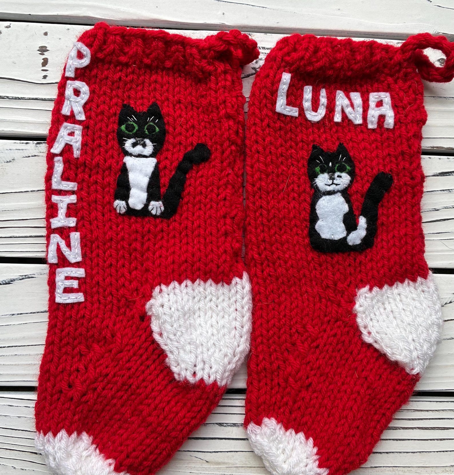 Black and White Cat Stocking, Custom Stocking for Tuxedo Cat - Etsy