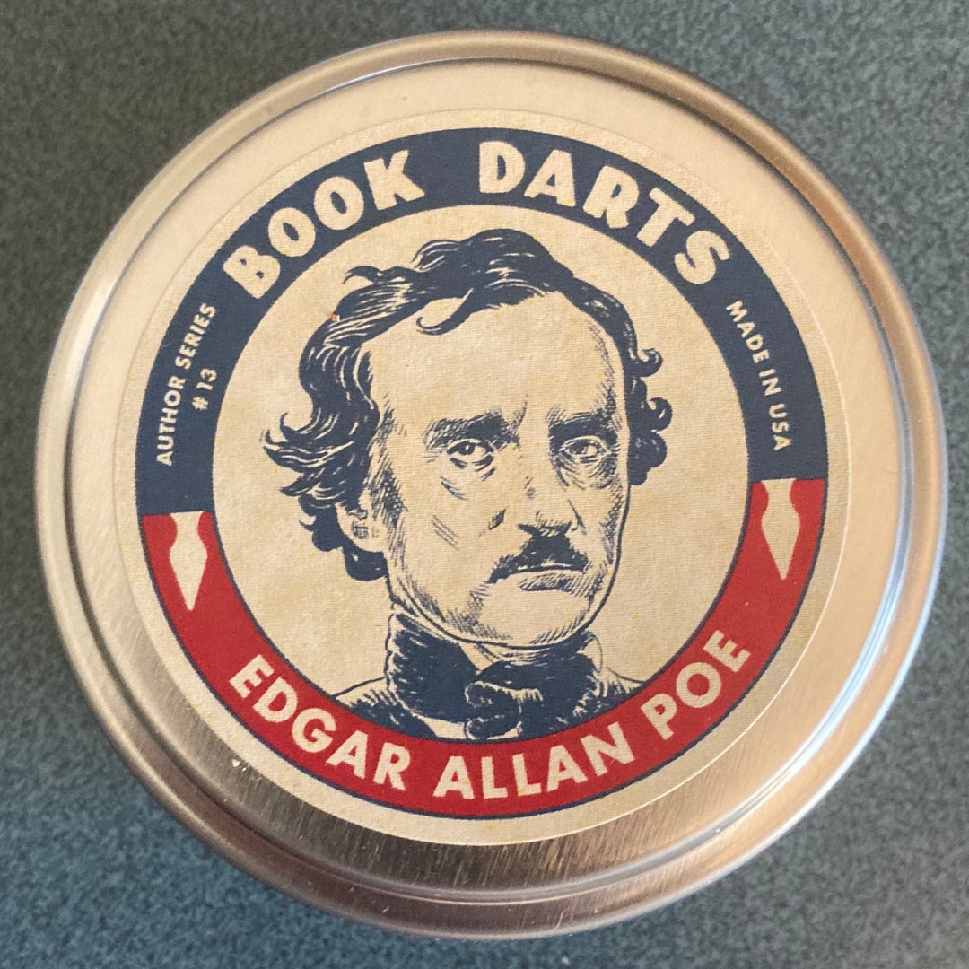 Book Darts Author Series #13 Edgar Allan Poe, 50 Book Darts per Tin ...