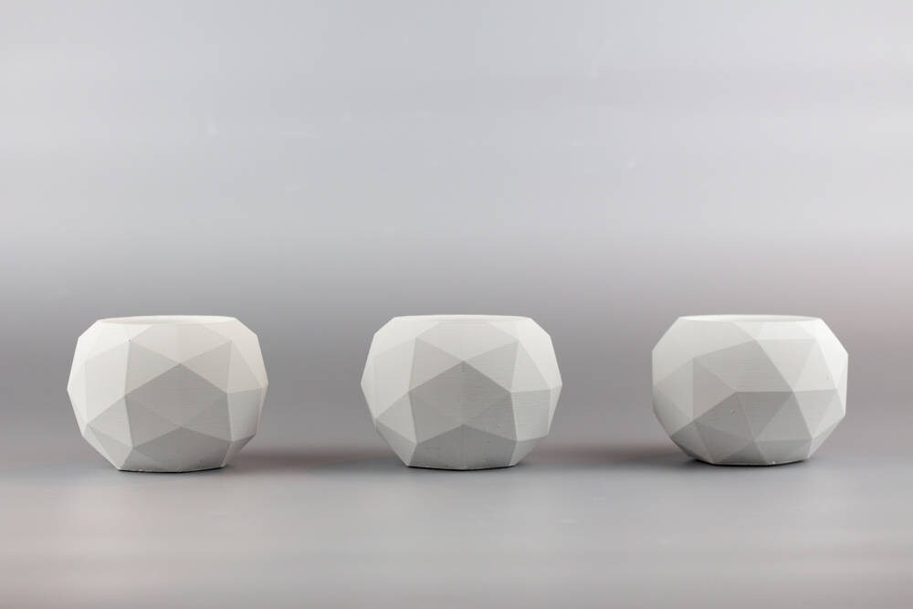 Modern Geometric Concrete Planters - Etsy