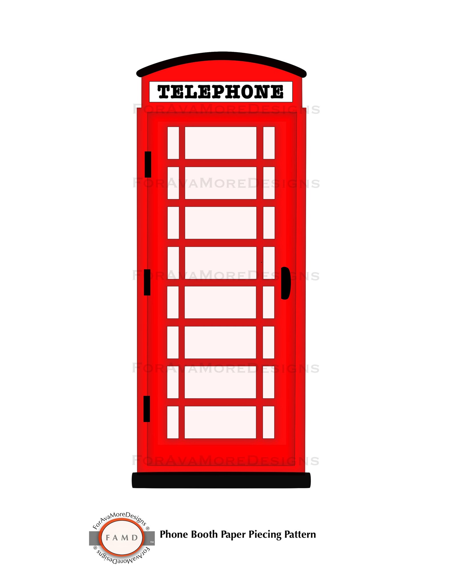 Phone Booth Paper Piecing SVG Digital Die Cut Pattern Set for Card ...