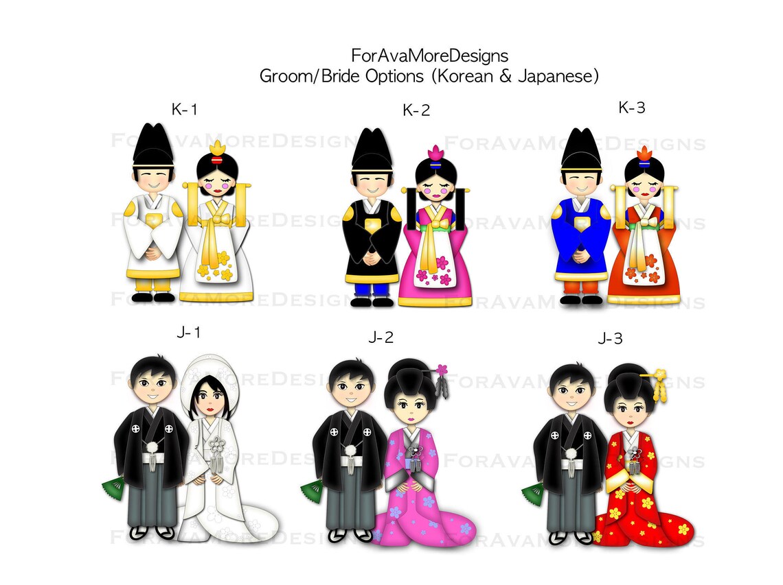 한복 Hanbok Korean Wedding Reception Table Number Cards | Etsy