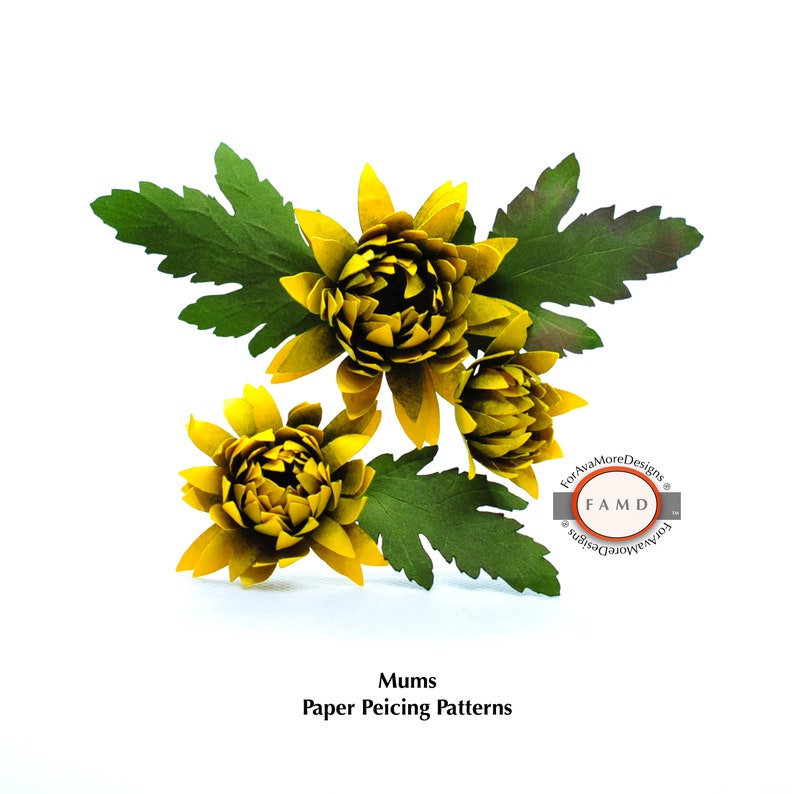 3D Mums Flower SVG Digital Die Cut Paper Piecing Patterns for - Etsy